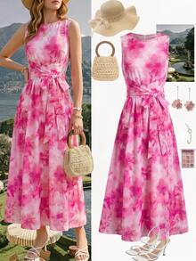 Ellevyn Women's Elegant White And Pink Boho Floral Print Tropical ...