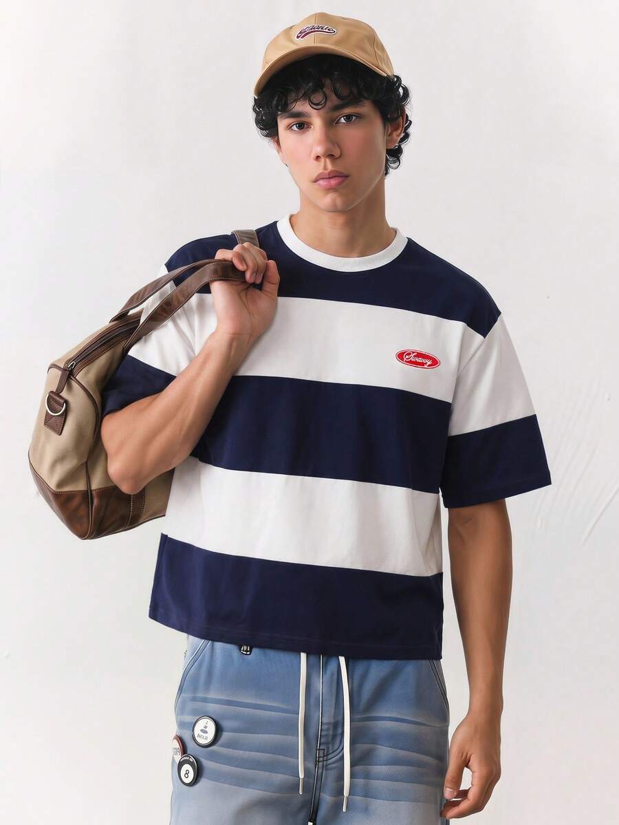 NORVETH Men's Summer Casual Loose Short Sleeve T-Shirt Standard Size ...