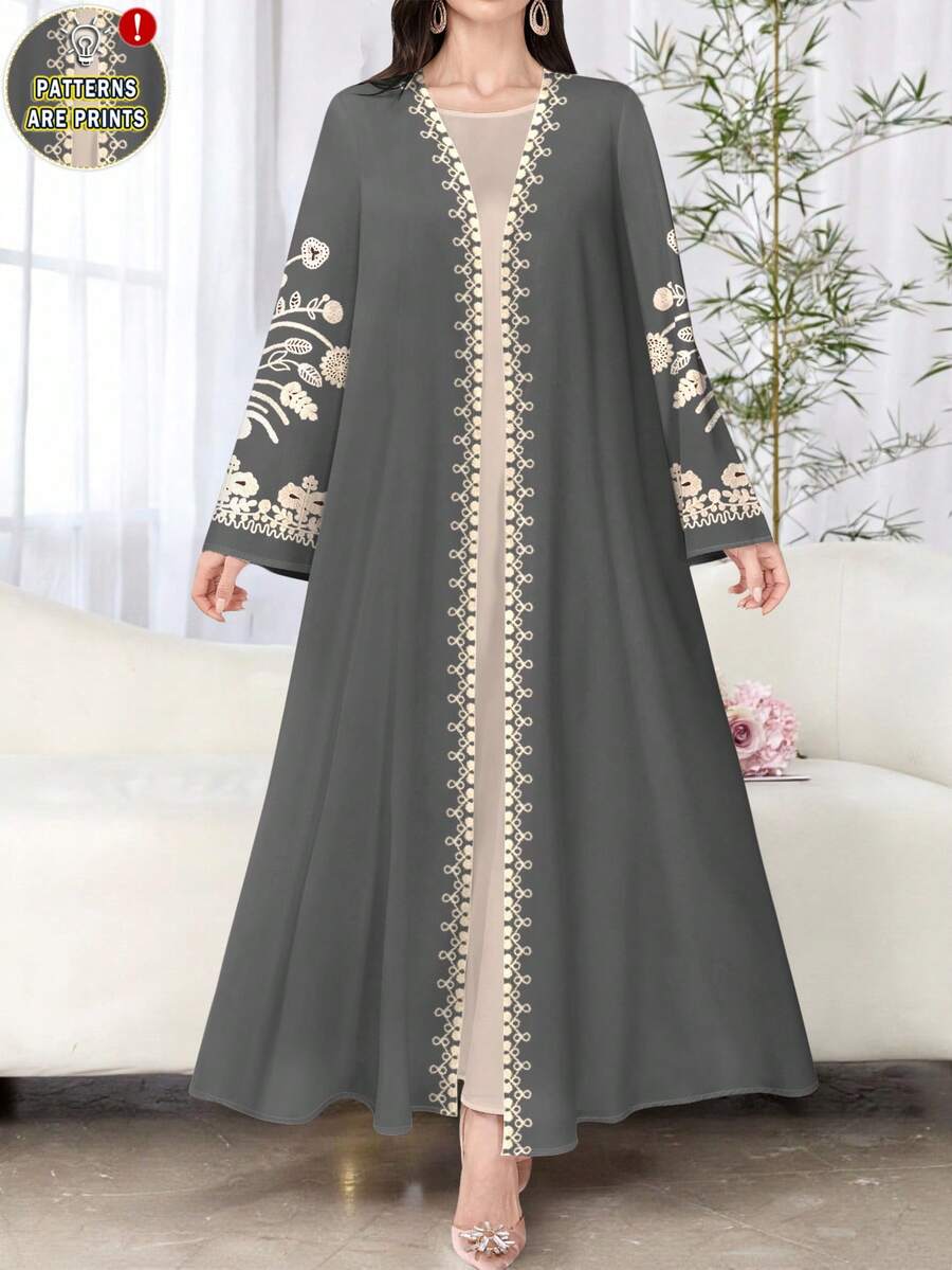 SHEIN Najma Women's Floral Print Elegant Long Sleeve Cardigan, Graceful ...