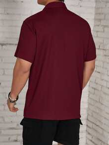 Manfinity Homme Men's Burgundy Summer Casual Vacation Shirt Set,Knit ...