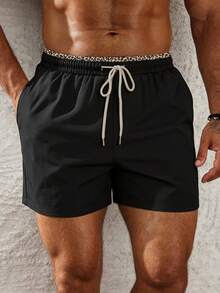 Manfinity Swimmode Men's Vacation Drawstring Waist Casual Pocket Beach ...
