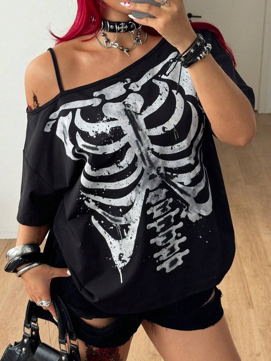 Coolane Women's Plus Summer Streetwear Goth Y2K Vintage Punk Graphic ...