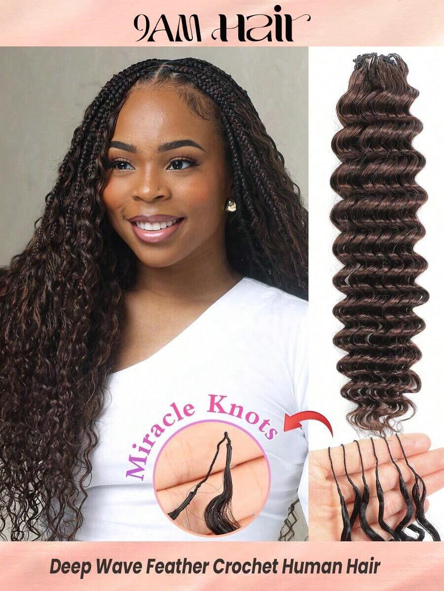 Boho Braids Miracle Knots szydełkowe warkoczyki z ludzkich włosów 100% ...