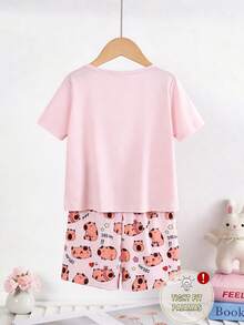 Conjunto de Roupa de Descanso Ajustado de Manga Curta e Shorts para ...