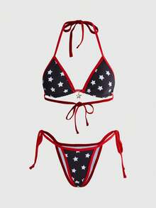 ROMWE Avant Women's Halter Tie Sexy Elegant Comfortable Bikini Set ...