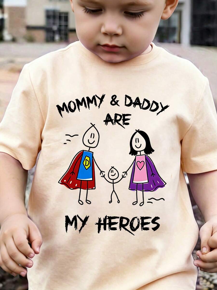 Camiseta de Manga Curta Bege com Estampa de Coração de Personagem de ...