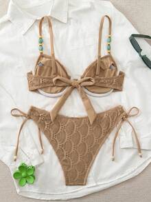 Swim Chiccia 26SS Spring/Summer Vacation Beach Textured Fabric Green ...