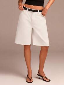 COSMINA Denim Calções femininos elegantes bege de comprimento até ao ...