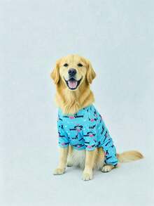 Dog Pajamas With Shiba Inu & Heart Print, Matching Style Family ...