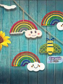 10-Pack Wooden Rainbow Cloud Shapes For DIY Painting Crafts - Hanging ...
