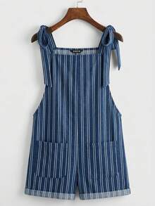Tseoso Women's Blue Striped Suspender Overalls; School; Graduation ...