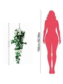 2Pcs Premium Large Artificial White Rose Vines Elegant Plastic Floral ...