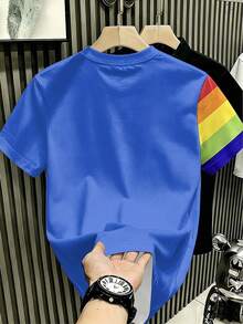 Manfinity Hypemode Men's Love Without Borders Rainbow Print Casual T ...