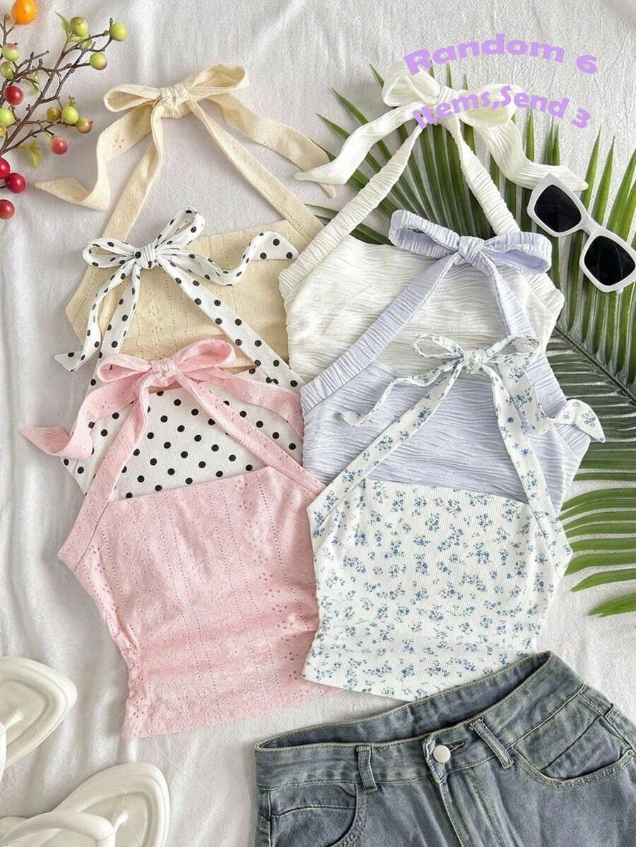 SHEIN Conjunto de 3 Peças de Regata Cropped Ajustada com Textura de ...