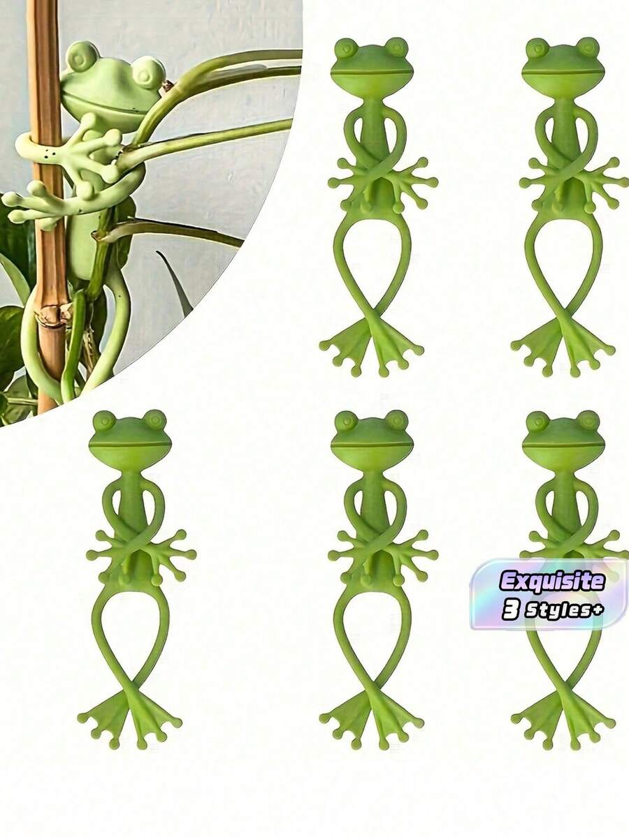 1/3/5 Pcs Frog-Shaped Plant Stands - Creative Climbing Plant Support ...