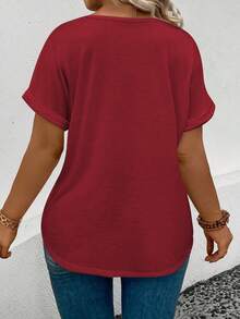 Selamara Women's Summer New Plus Size Round Neck Loose Casual Plus Size ...