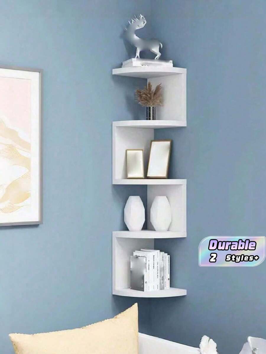 1 Piece Of Wall-Mounted Corner Cabinet With Shelves For Bookshelves ...