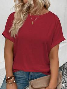 Selamara Women's Summer New Plus Size Round Neck Loose Casual Plus Size ...