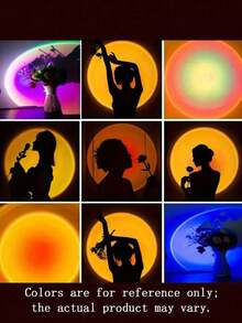 RGB Sunset Lamp, LED Night Light, USB Bedside Lamp, Projection Lamp, 16 ...