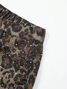 ROMWE MEN Street Life Teen Boy Leopard Print Rhinestone Decor Button ...