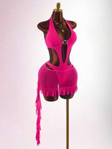 Amplova Women's One-Piece Swimsuit Set With Skirt, Sexy Avant-Garde ...