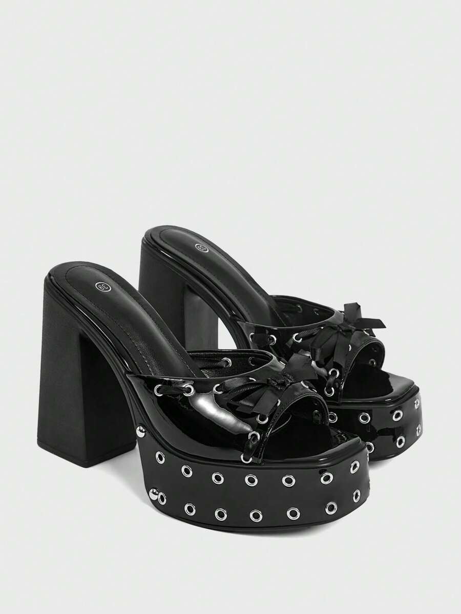 Sugerpunk Women's Fashionable And Sexy Dark Glossy Platform High-Heeled ...