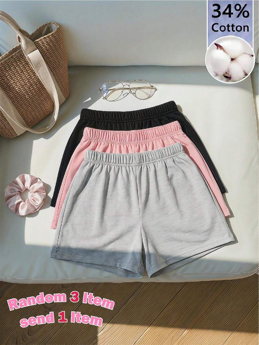 Girls Letter Print Shorts, Casual Sports Style, Letter Pattern, High ...