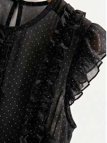 GlowEve CURVE Plus Size Fashion Elegant French Polka Dot Round Neck Cap ...