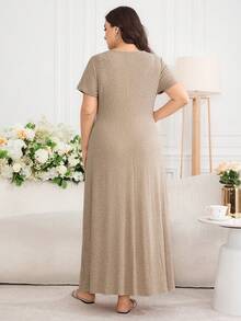 Al Najma Vestido Árabe Plus Size Feminino com Estampa Geométrica, Manga ...