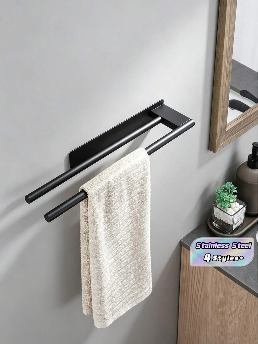 1 Stainless Steel Towel Rack, Wall-Mounted Towel Rack, Self-Adhesive ...