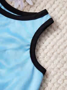 PETSIN 1pc Black Letter USA Printed Pet Tank Top Blue Splicing Black ...