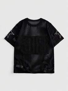 ROMWE MEN Street Life Men's Round Neck Knit Short Sleeve Top With ...