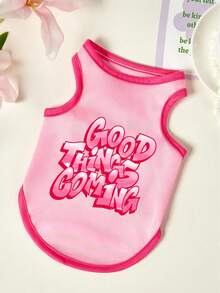 PETSIN 1pcGOOD Pink Letter Printed Pet Tank Top Pink Patchy Rose Red ...