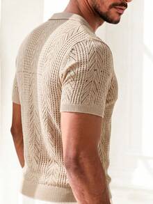 Airaco Men's Khaki Button Knit Top, Mature Commuter Style, European And ...
