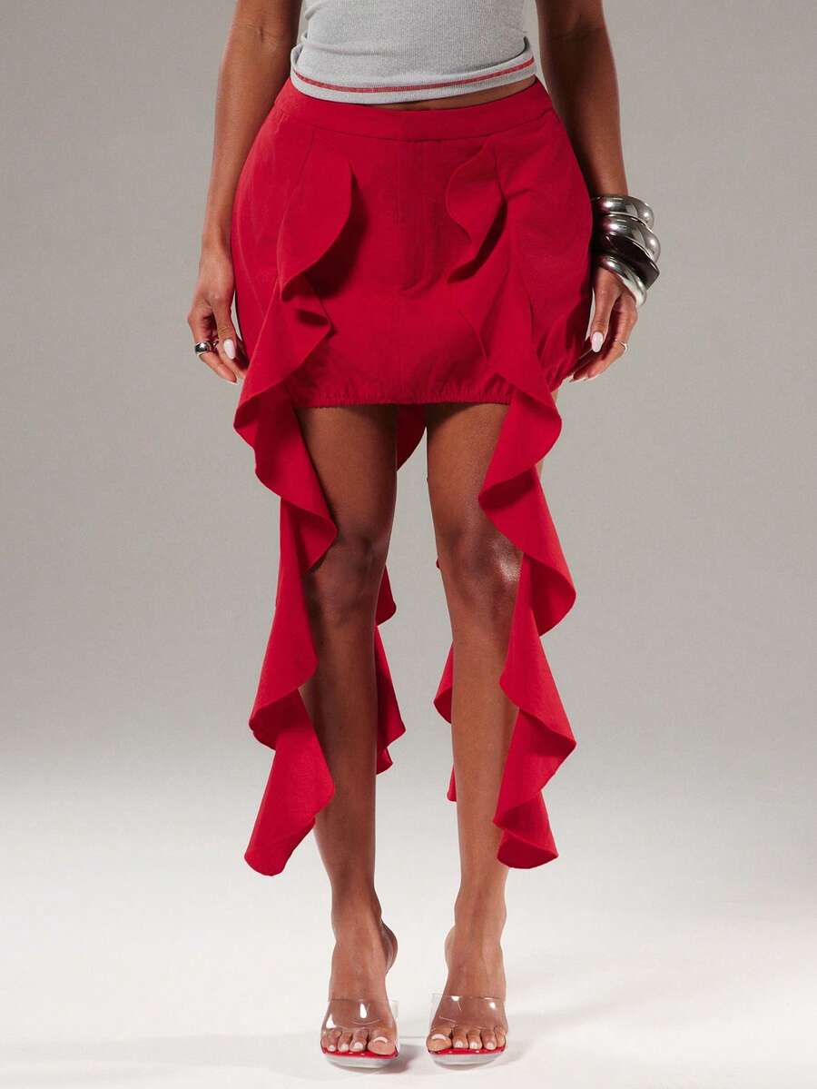 NYA SZN Skirt Mini Flounce Ruffle BalloonGoing Out Date Night ...