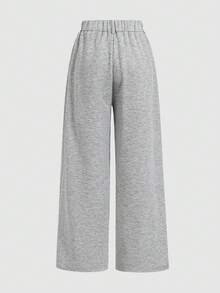 SHEIN Teen Girl Knitted Loose Casual Drawstring Pocket Wide Leg ...
