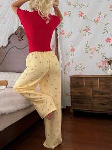 CottageSlumber Women's Youthful Fashion Set, Summer Floral Dopamine Red ...