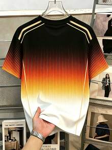 Manfinity Joysei Men's German Color Block Striped Print Short Sleeve ...