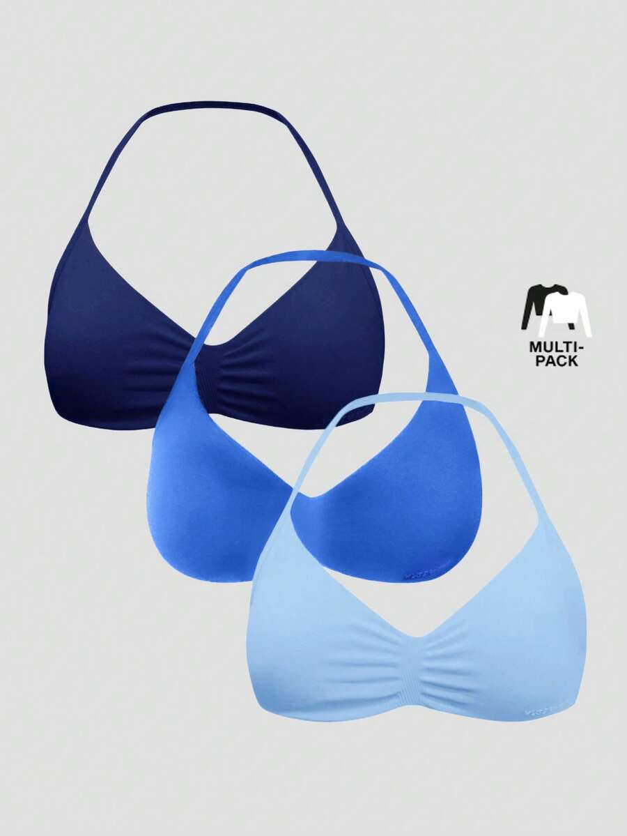 Musera Sport Sport Ruched Halterneck Sports Bra Mixed Colour 3 ...
