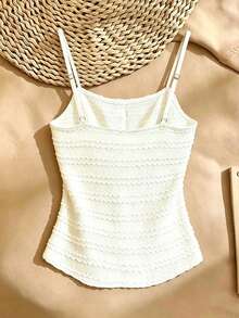 SHEIN Franclia Women's Elegant Summer Cream White Holiday Vacation Top ...