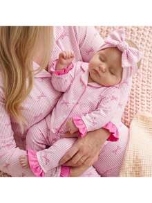 SHEIN Newborn Baby Girl Cute Casual Knit Color Block Bow Long Sleeve ...