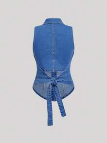Sweetra Women's Denim Top, Vintage Mid-Blue Casual Sweet Slightly ...