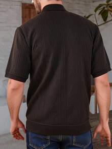 Manfinity Homme Men's Summer Geometric Textured Short Sleeve Single ...