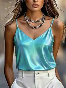 SHEIN Franclia Women's Light Blue Camisole,Summer Y2k Night Out Club ...