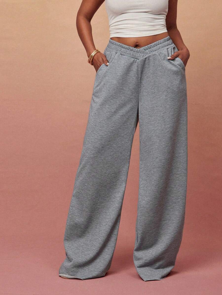 Vixey Hour Glass Cinched Waist Raw Edge Wide Leg Sweatpants, Elevated ...