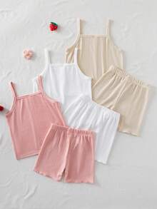 2 Sets Young Gir Girls Spring/Summer Camisole Tank Top & Shorts Set ...