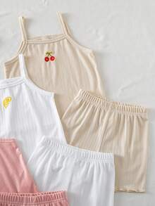 2 Sets Young Gir Girls Spring/Summer Camisole Tank Top & Shorts Set ...