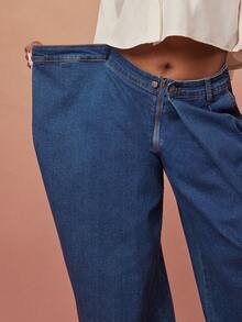 Vixey Double Wrap Panel High Waist Baggy Barrel Leg Jeans, Elevated ...