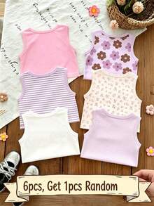 SHEIN (Random 6 Pieces,Send 1 Piece)Fresh High-End Toddler Girls Purple ...