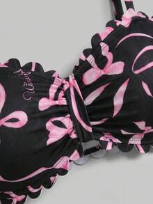 Sweetra CURVE 2026 New Summer Beach Vacation Cute Ruffle Pink Bow ...